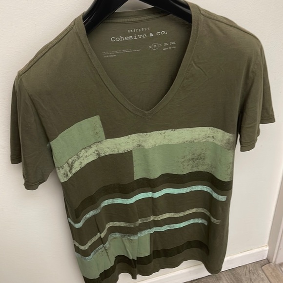 Cohesive &Co | Shirts | Vintage Cohesive And Co Army Green V Neck Tee M | Poshmark